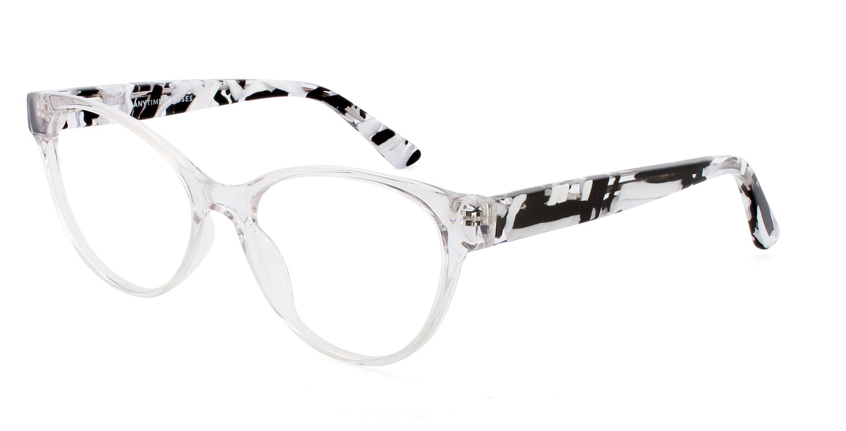 Plastic Reader Eyeglasses WD0015-Crystal | Anytime Glasses