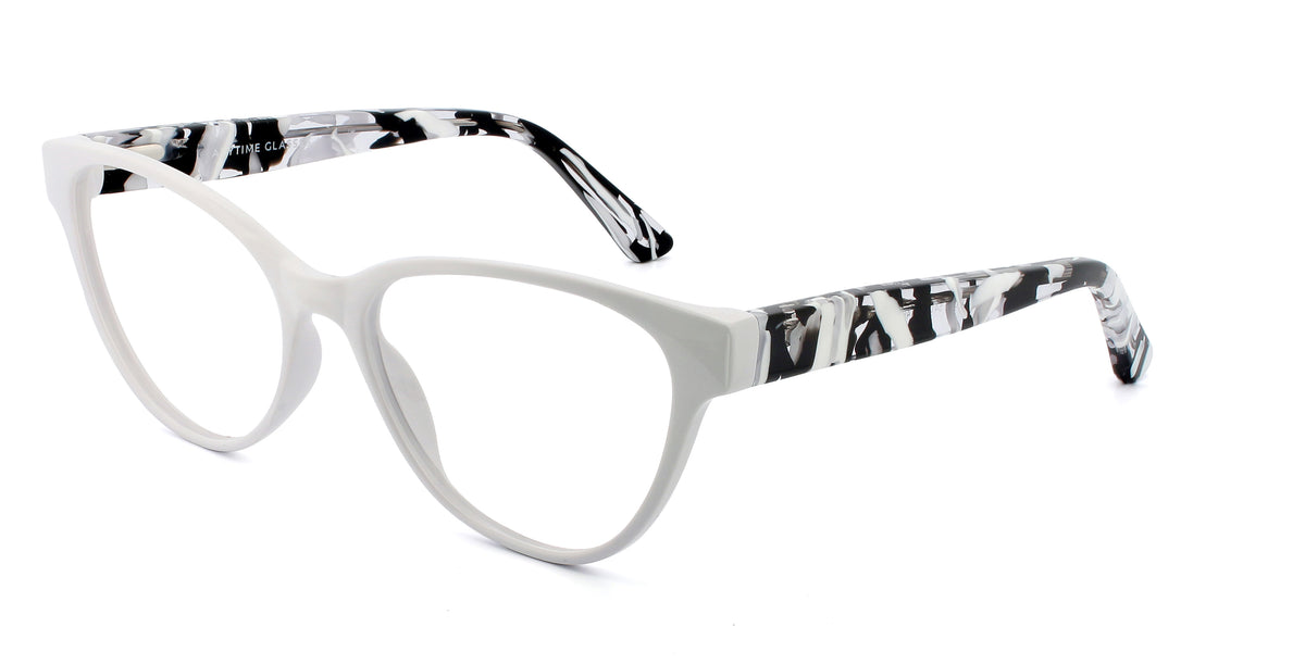 Plastic Reader Eyeglasses WD0015-White | Anytime Glasses