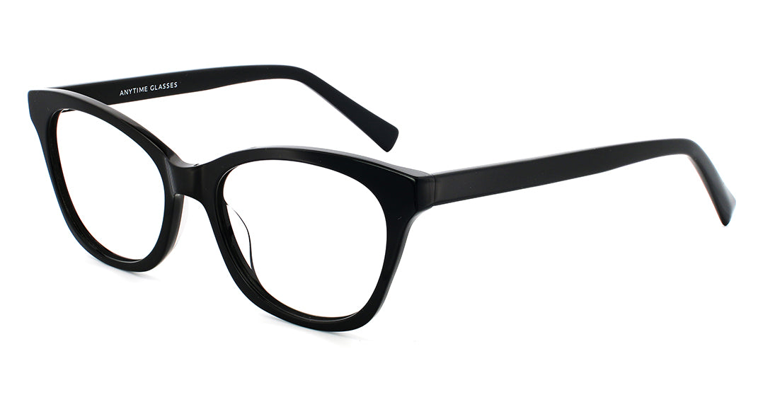 Plastic Reader Eyeglasses WD2166-Black | Anytime Glasses
